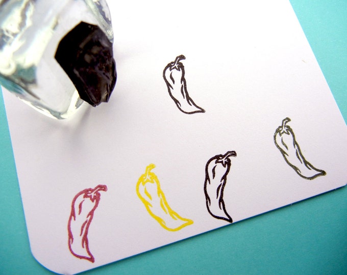 Tiny Chili Pepper Rubber Stamp 16mm, Chili Cook-off Stamp, Jalapeno ...