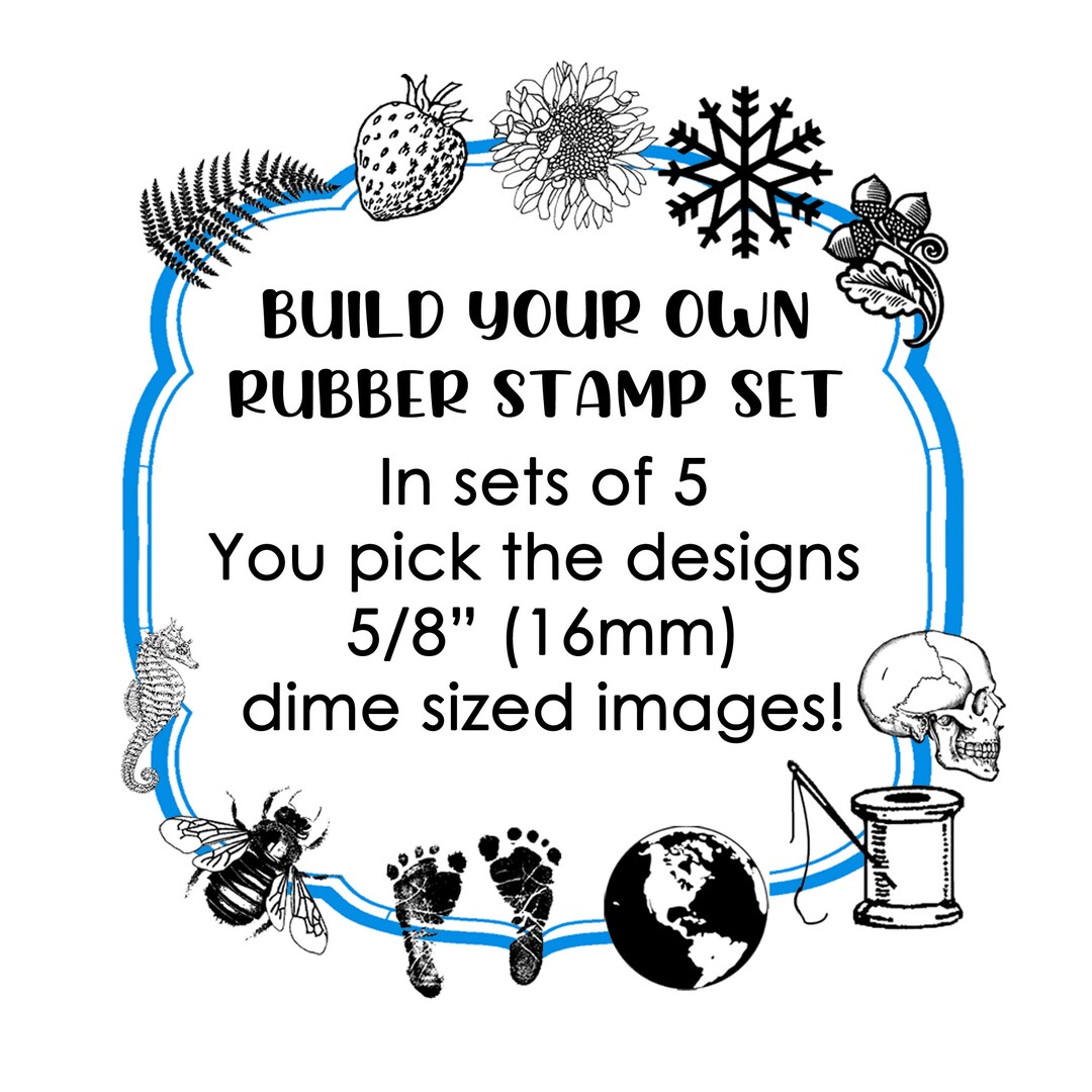 Build Your Own Rubber Stamp Set 5/8 Images, Journal Planner Rubber ...