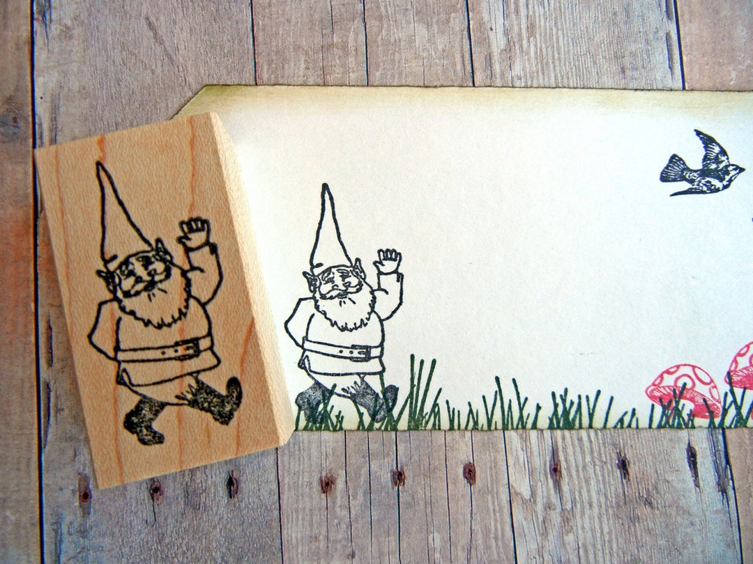Elf Gnome Rubber Stamp Garden Gnome Stamp Christmas Elf - Etsy