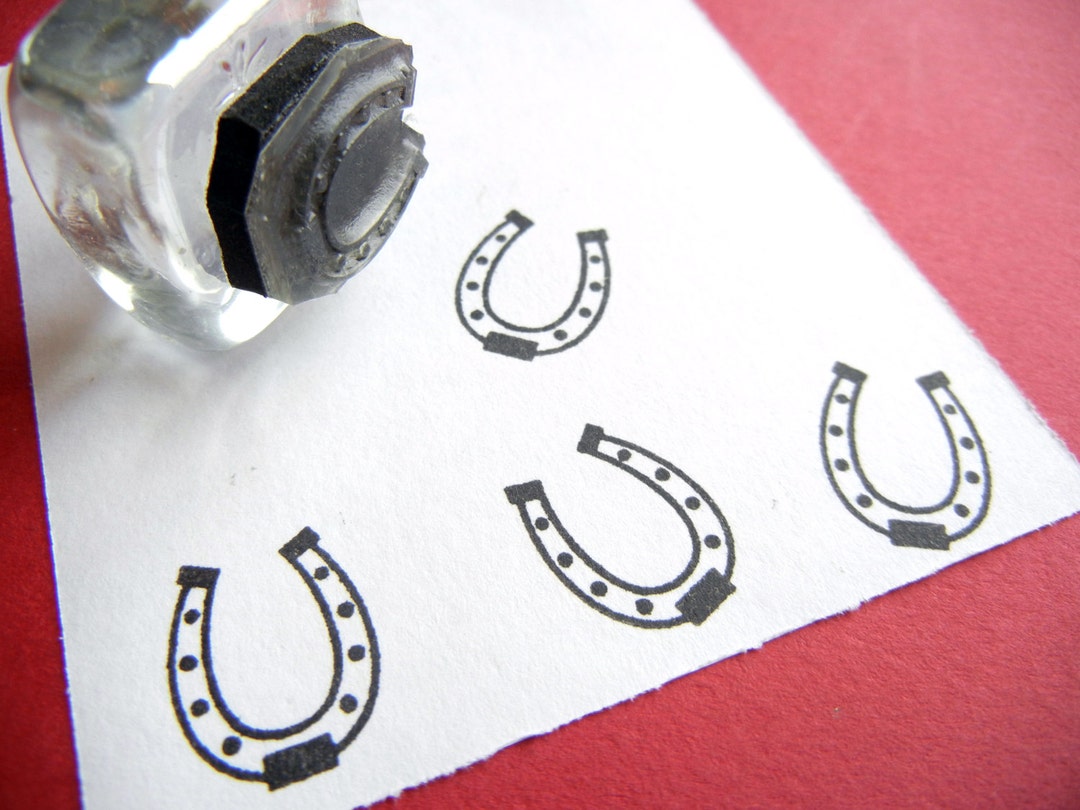 Tiny Horseshoe Rubber Stamp 16mm, Lucky Charm, Good Luck Charm Handmade ...