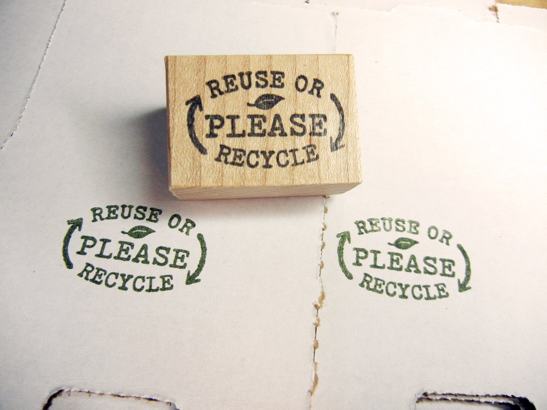 Please Recycle Rubber Stamp, Sustainable Packaging Stamp Handmade by ...