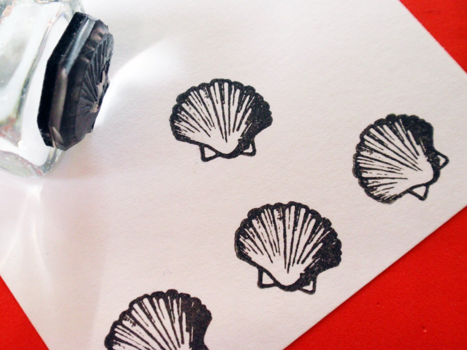 Scallop Shell Stamp Seashell Stamp Handmade by | Etsy