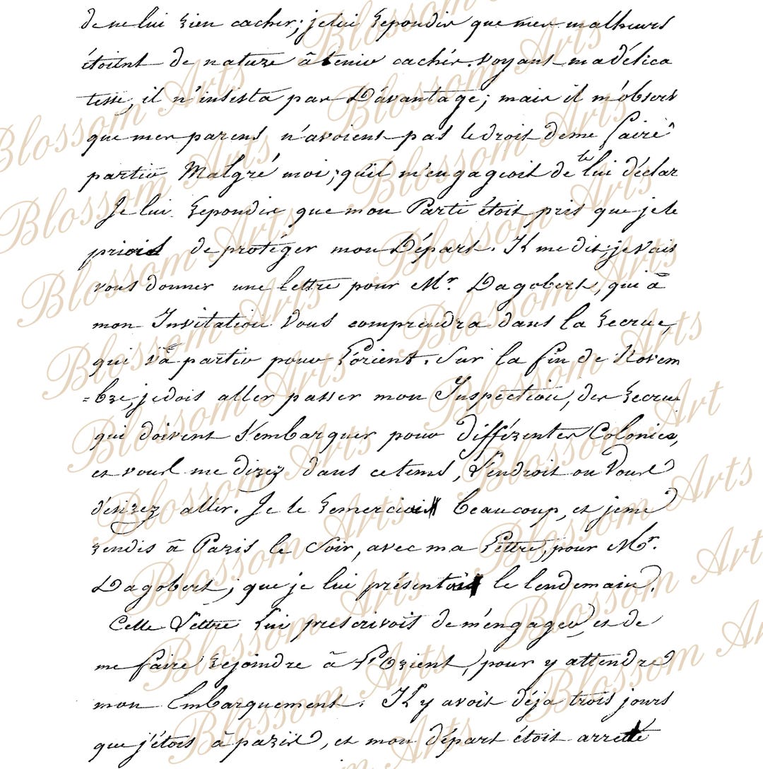 Antique Letter French Script Background Clip Art, Printable Art - Etsy
