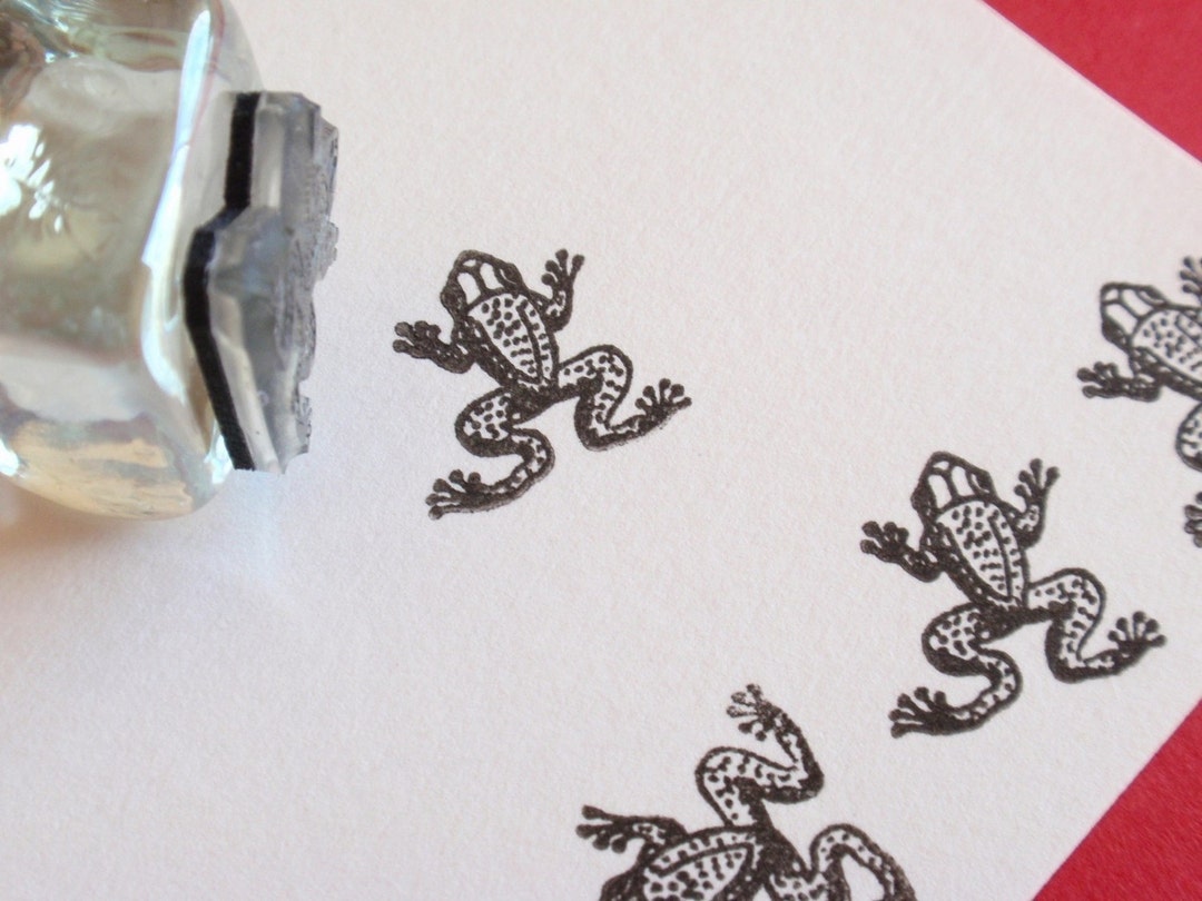 Mini Frog Rubber Stamp, Tiny Toad Amphibian Stamp, Pond Life Stamp ...