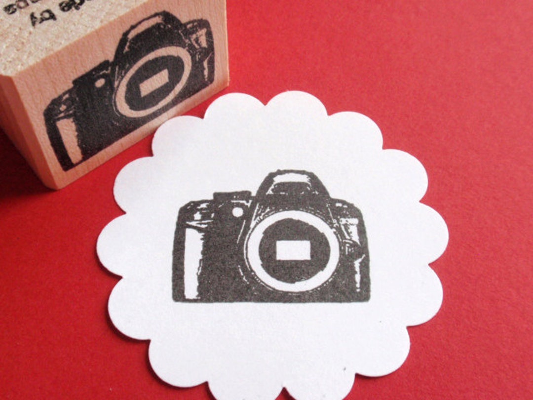 Camera Photography Rubber Stamp, Digital SLR Camera Stamp Handmade by ...
