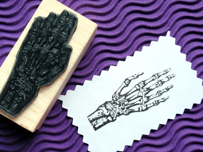 Skeleton Hand Rubber Stamp Halloween Stamp anatomy stamp - Etsy.de