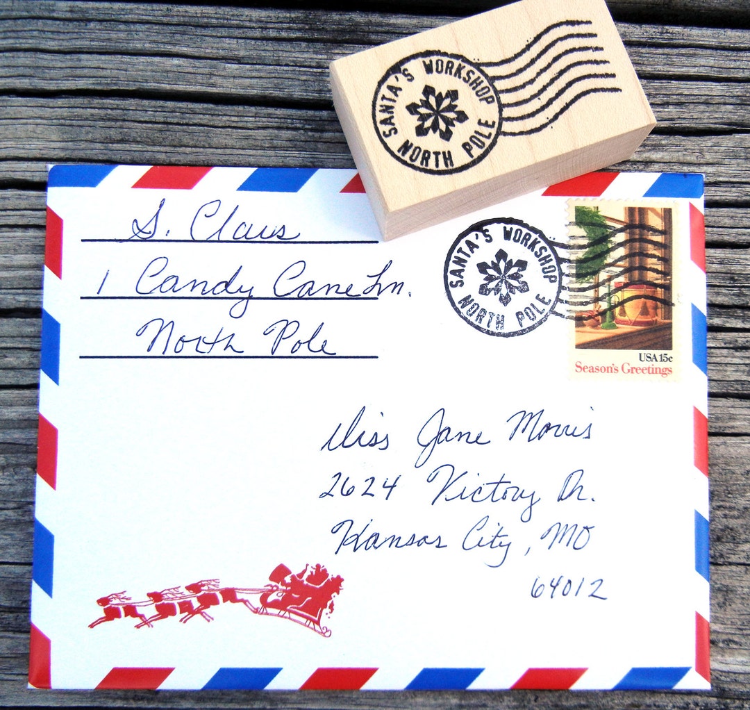 Christmas North Pole Postmark Cancellation Rubber Stamp, Letter From ...