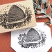 Bee Hive Rubber Stamp, Antique Bee Skep Stamp, Honey Label Stamp, Gift ...