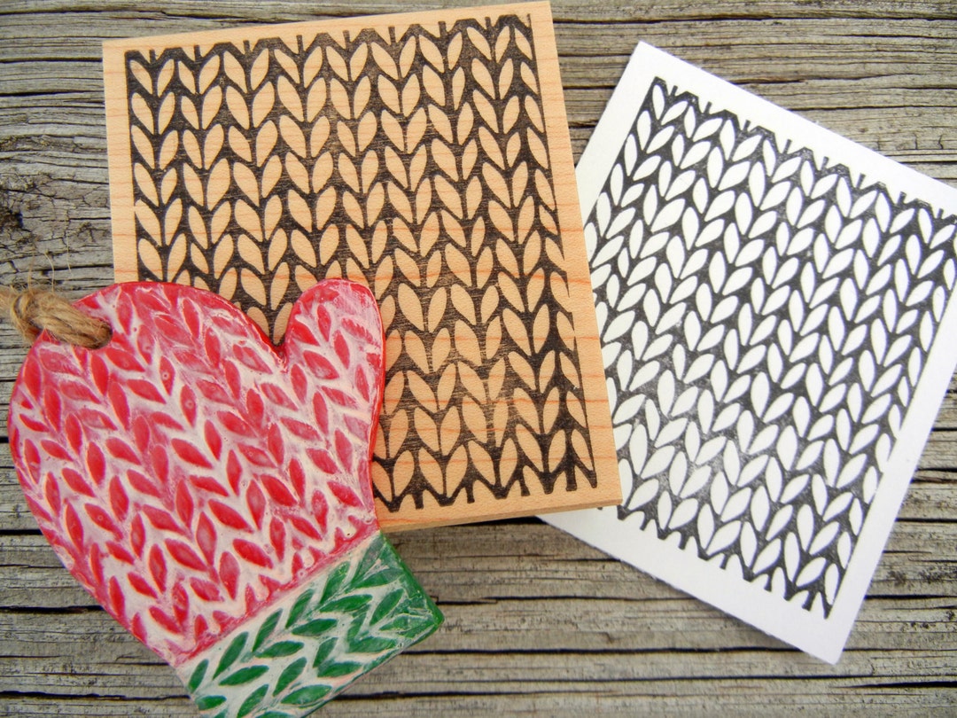 Knit Texture Rubber Stamp Size&mounting Options Handmade by ...