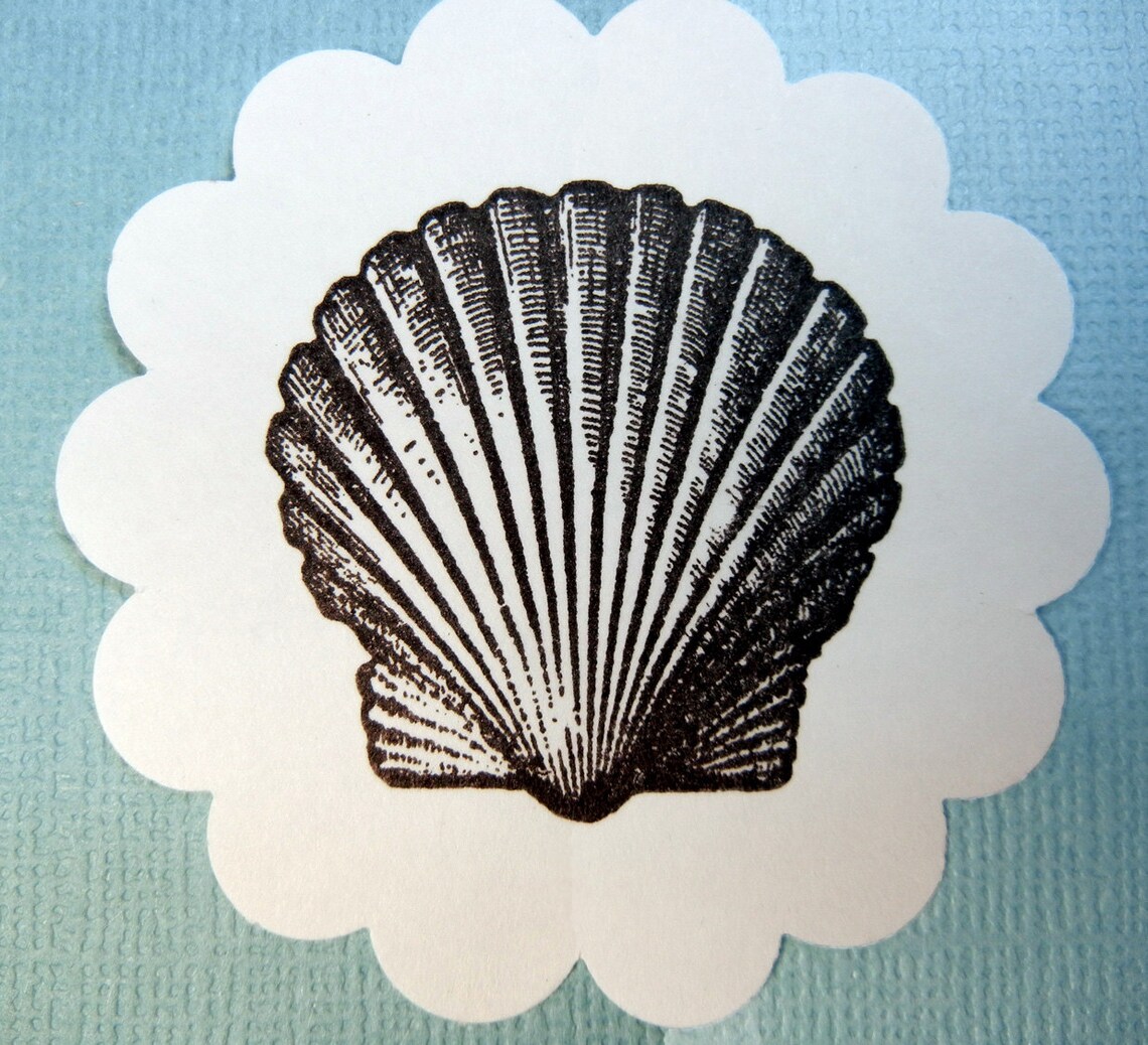 Scallop Shell Stamp Seashell Stamp Handmade by | Etsy