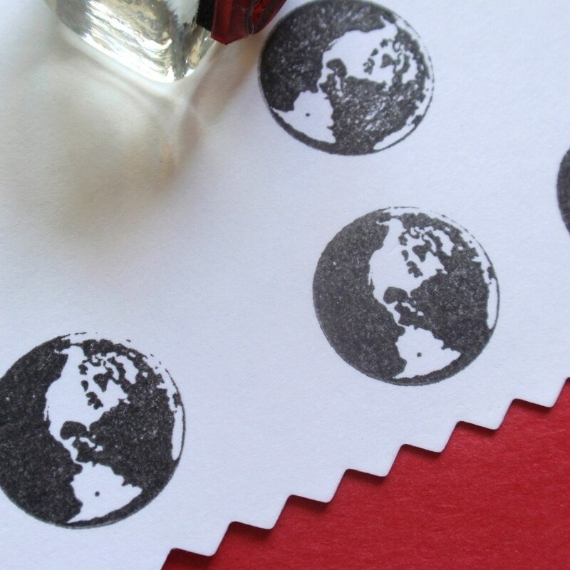 Planet Rubber Stamp - Etsy