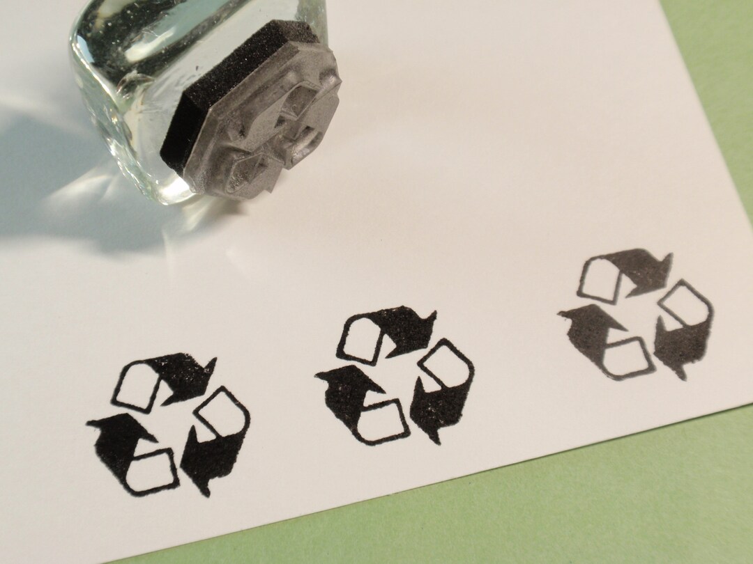 Tiny Mini Recycle Symbol Rubber Stamp, Please Recycle Packaging Stamp ...