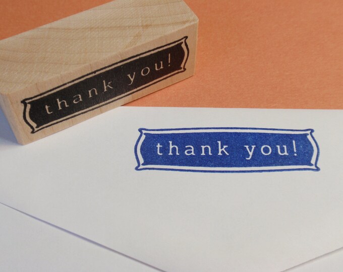 Simple Thank You Stamp Modern Script for Tags Stickers Cards TY237 - Etsy
