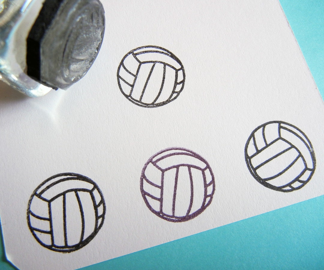 Tiny Volleyball Sports Rubber Stamp 16mm, Game Reminder Stamp for ...