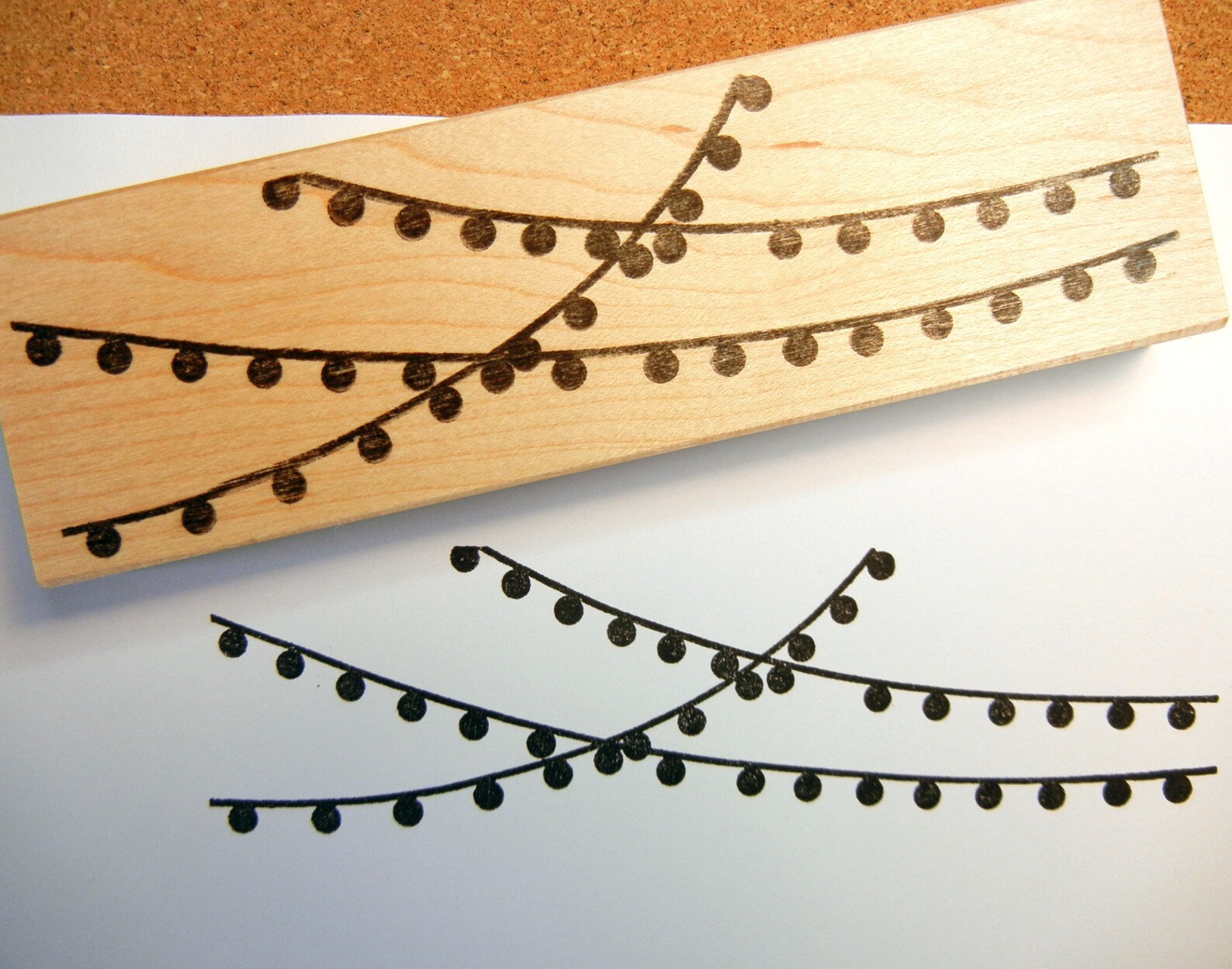 String of Lights Border Rubber Stamp Party Lights Garland - Etsy