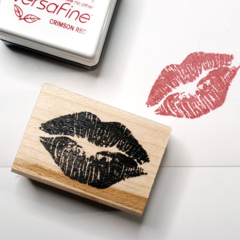 Lips Kiss Rubber Stamp - Etsy