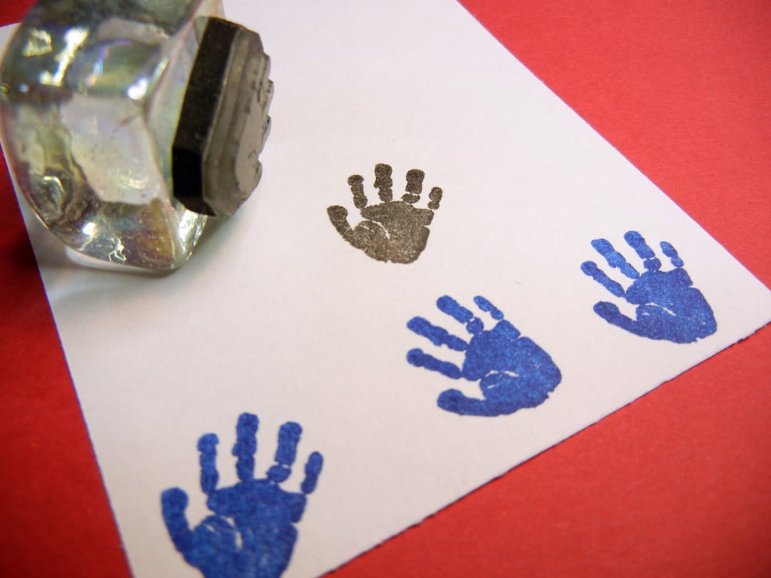 Tiny Baby Handprint Rubber Stamp 16mm, Child's Handprint Stamp, New ...