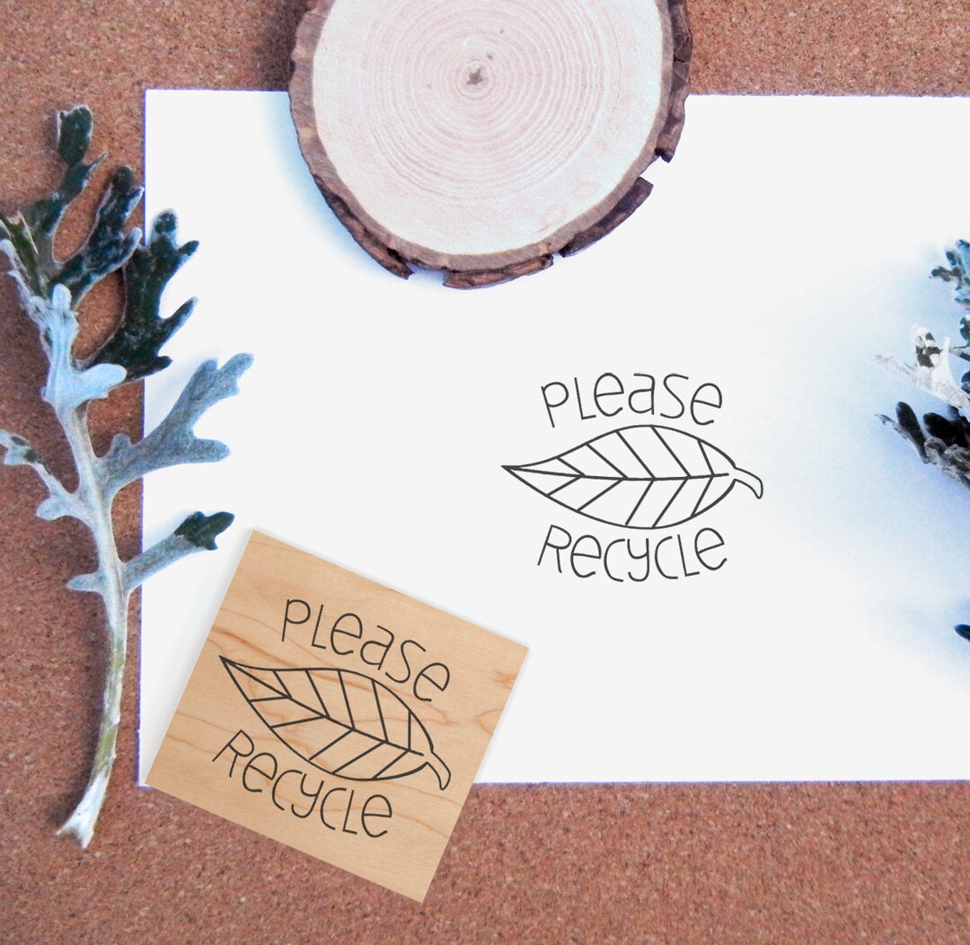 Please Recycle Rubber Stamp, Earth Day Stamp, Environmental Awareness ...