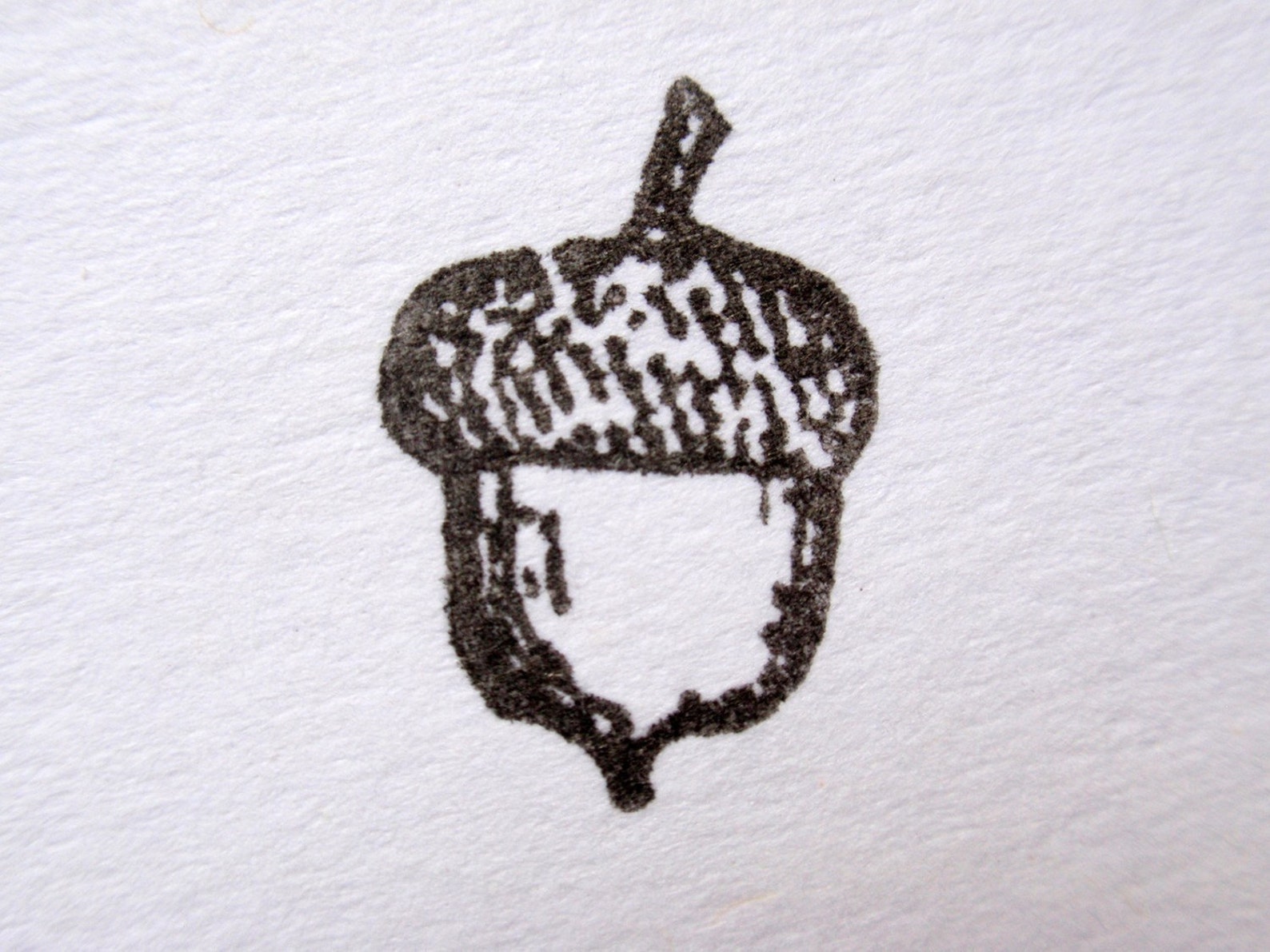 Mini Acorn Rubber Stamp, Tiny Oak Tree Seed Stamp, Small Fall Autumn ...