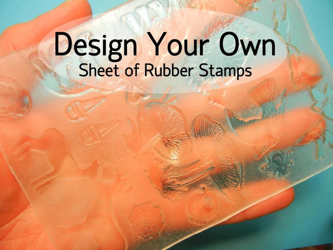 Design Your Own Rubber Stamp Sheet, 3 Sizes, Your Art, DIY Unmounted ...