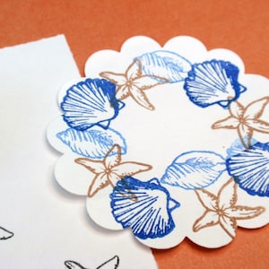 Mini Starfish Rubber Stamp 16mm, Beach Theme Stamp Handmade by Blossom ...