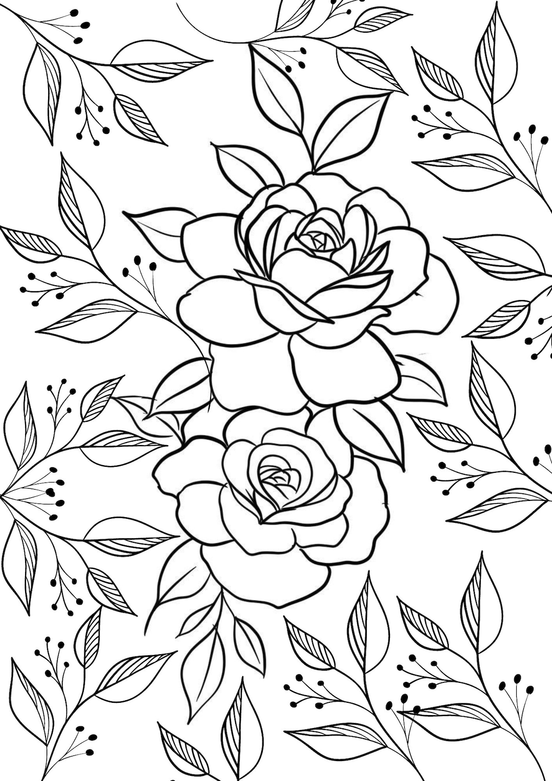 Coloring Page Theme Flowers - Etsy