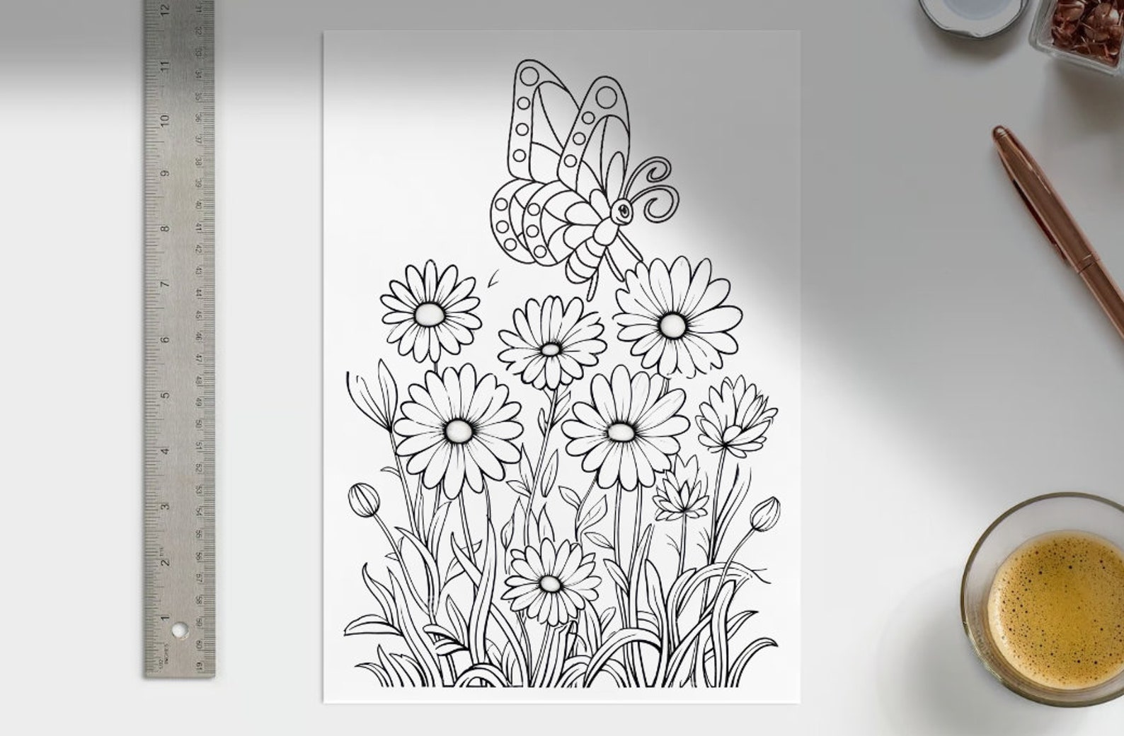Coloring Page Theme Flowers - Etsy