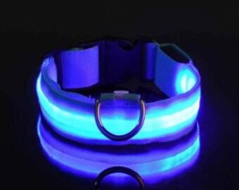 LED Collar for Dogs Light Adjustable Glowing Dog Collars, USB ...