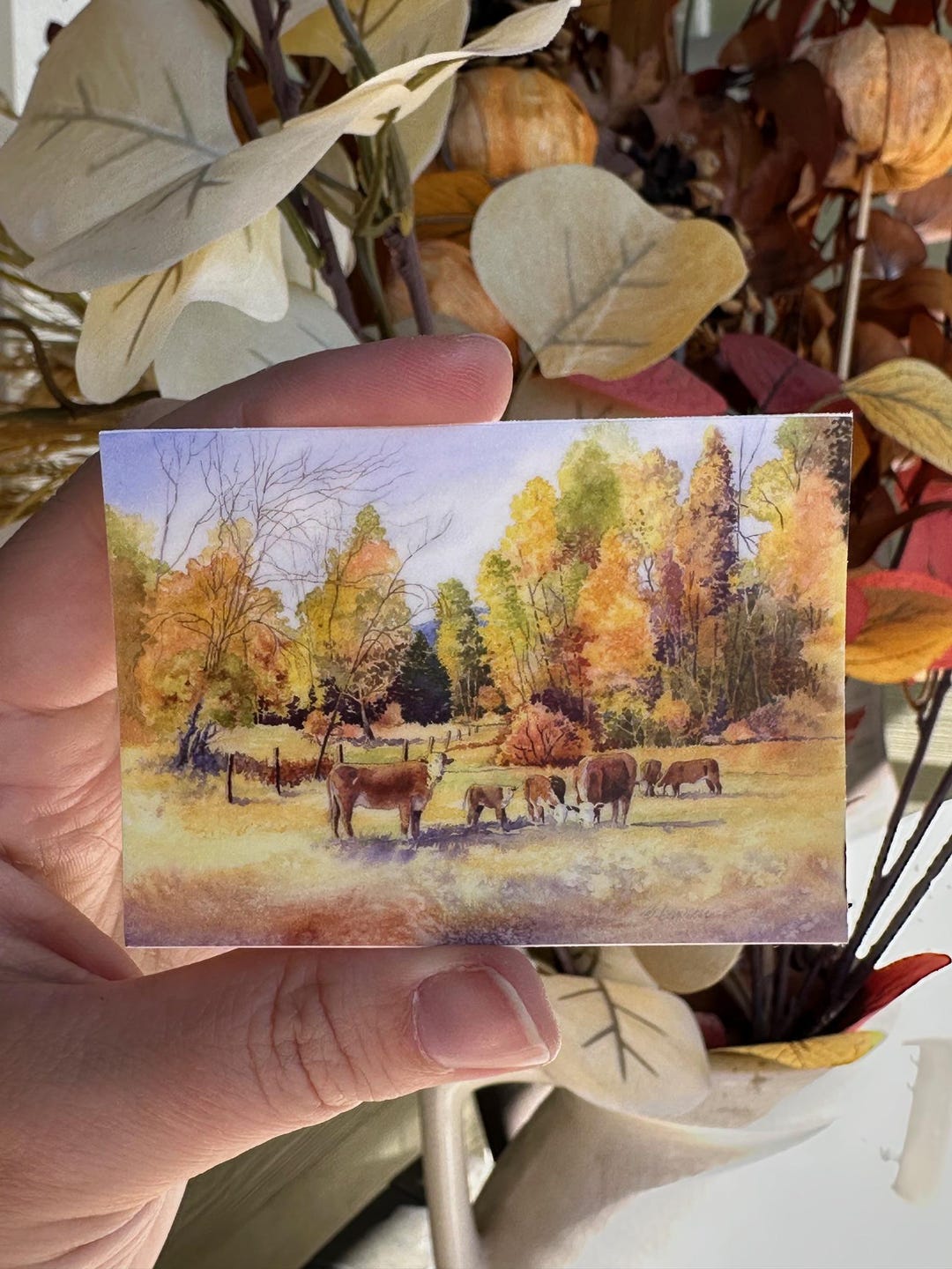 Cattle in Fall Pasture Sticker: Waterproof Vinyl Decal - Etsy