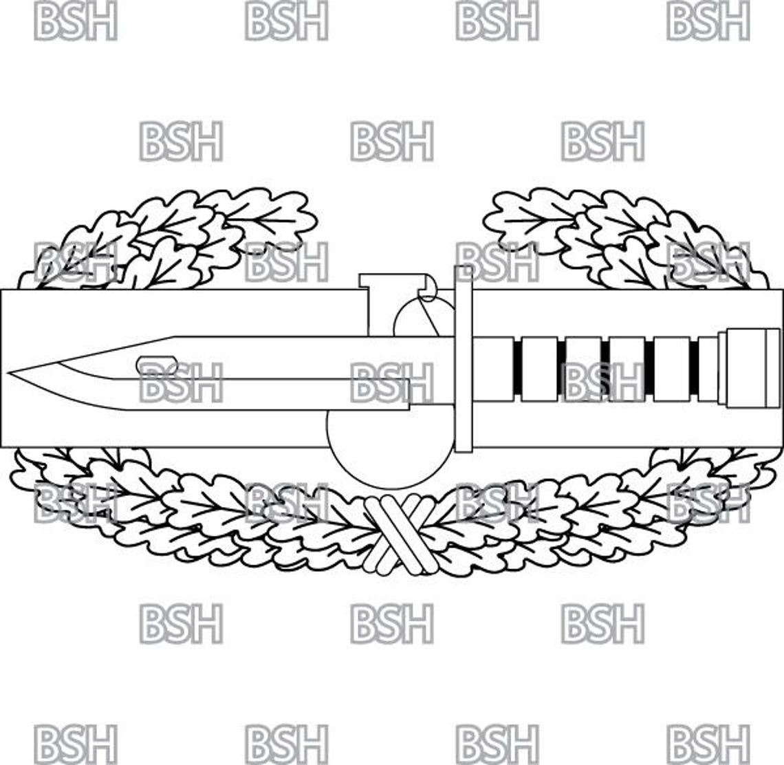 Army Combat Action Badge Vector Image Files (.ai, .pdf, & .svg Formats ...