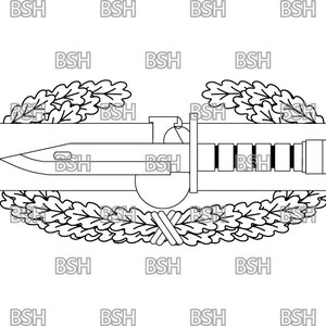 Army Combat Action Badge Vector Image Files (.ai, .pdf, & .svg Formats ...