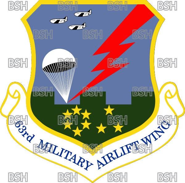63rd Military Airlift Wing Patch Vector Image Files .ai, .pdf, & .svg ...