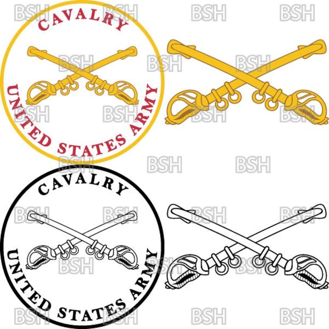 Army Cavalry Emblem Vector Image Files (.ai, .pdf, & .svg Formats) Plus ...