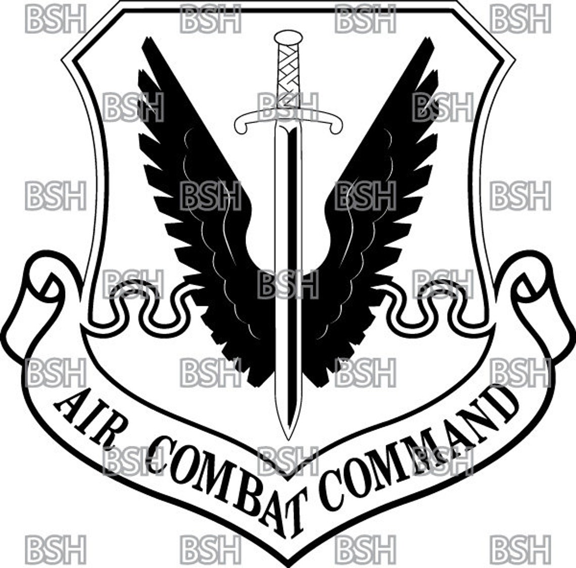 Air Combat Command Shield Vector Image Files (.ai, .pdf, & .svg Formats ...
