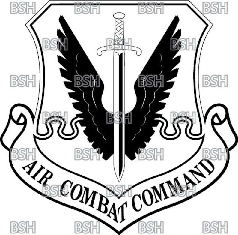 Air Combat Command Shield Vector Image Files (.ai, .pdf, & .svg Formats) Plus Rasters (.png and ...