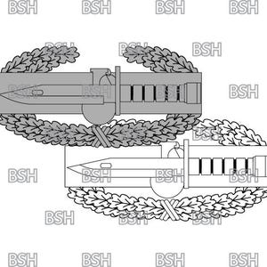 Army Combat Action Badge Vector Image Files (.ai, .pdf, & .svg Formats ...