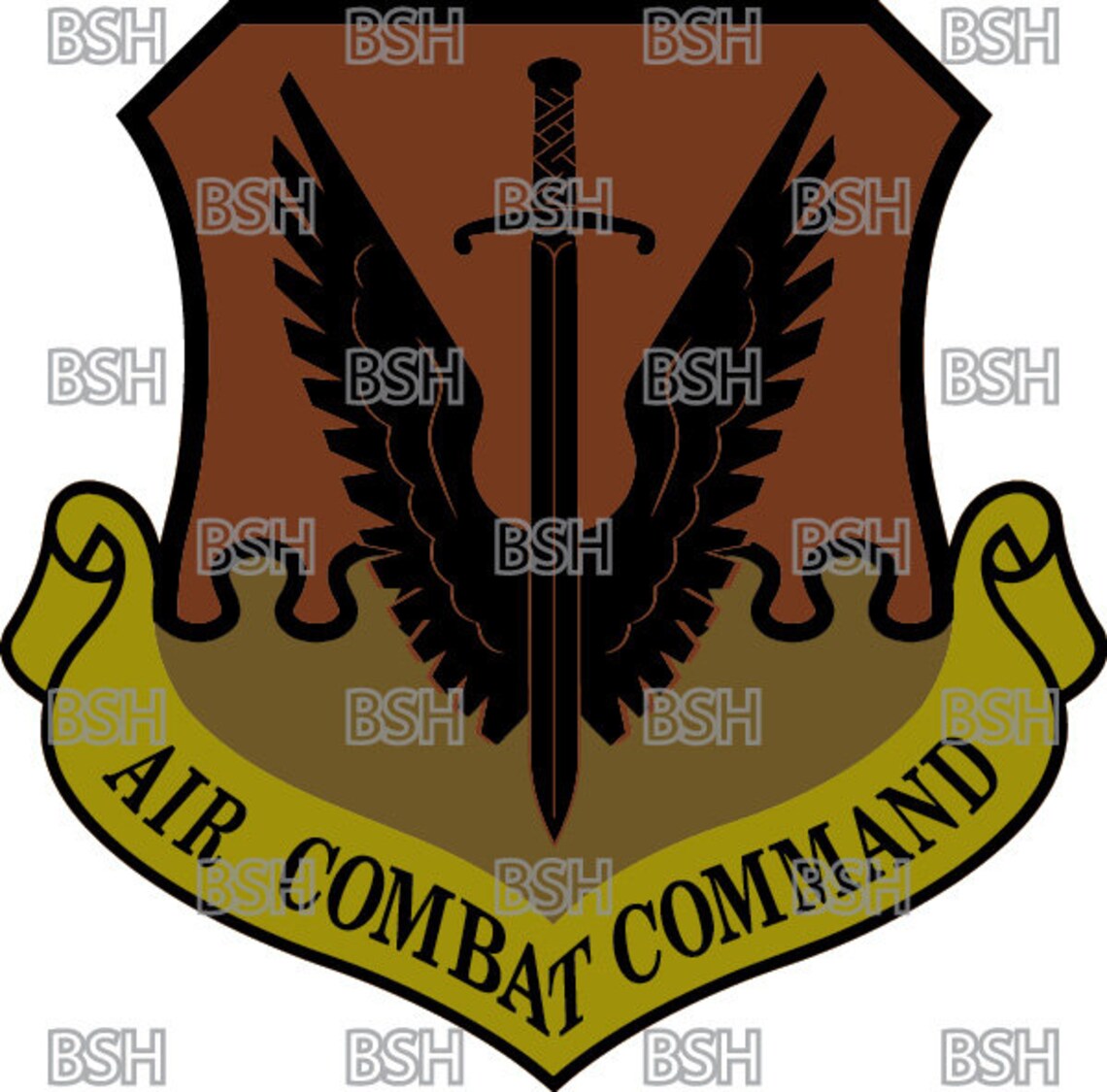 Air Combat Command Shield Vector Image Files (.ai, .pdf, & .svg Formats ...