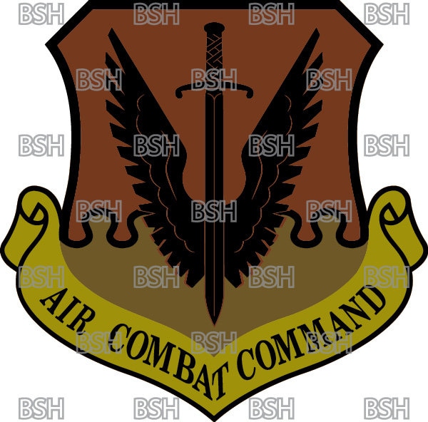Air Combat Command Shield Vector Image Files (.ai, .pdf, & .svg Formats) Plus Rasters (.png and ...
