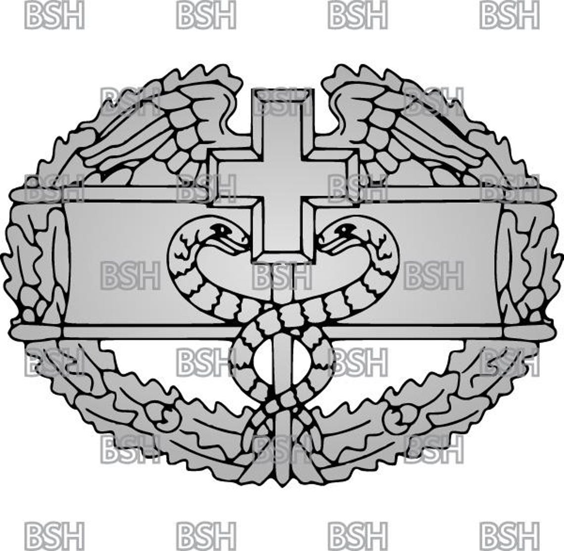 Army Combat Medical Badge Vector Image Files (.ai, .pdf, & .svg Formats ...