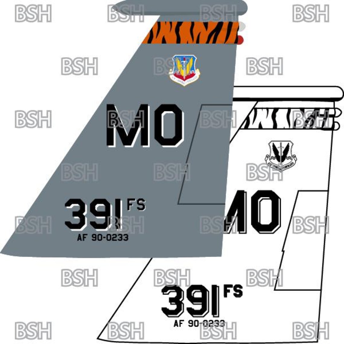 F-15E Tail Flash (mountain Home AFB) Vector Image Files (.ai, .pdf ...