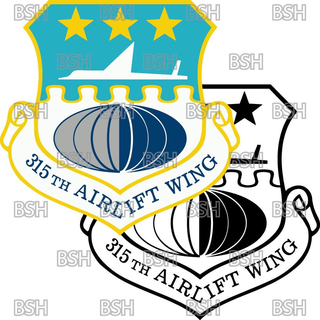 315th Airlift Wing (charleston AFB) Patch Vector Image Files (.ai, .pdf ...