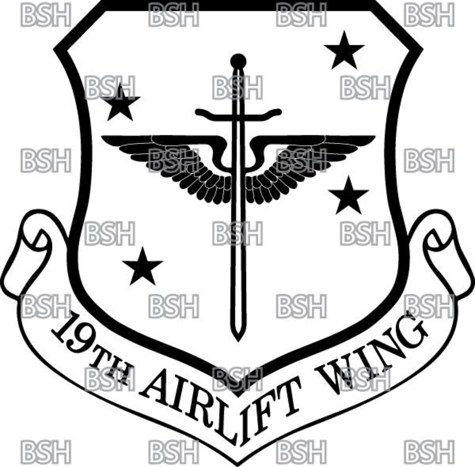 19th Airlift Wing (little Rock AFB) Patch Vector Image Files (.ai, .pdf ...