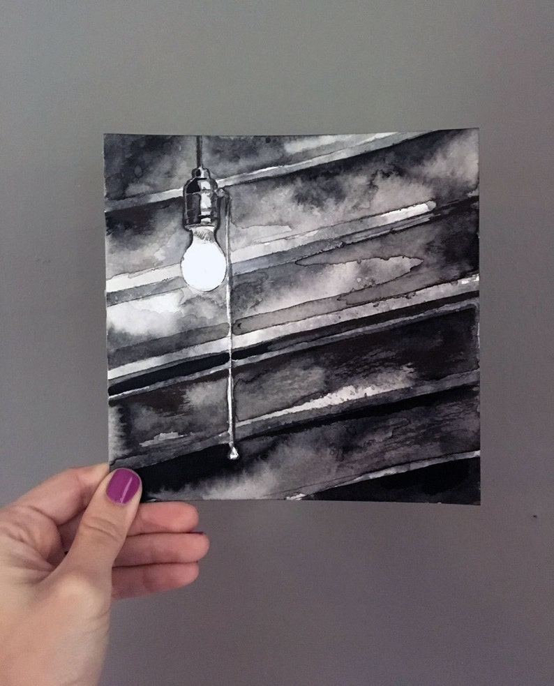 Spooky Art Light Bulb Ink Drawing Horror Story Art No Sleep Podcast Art ...