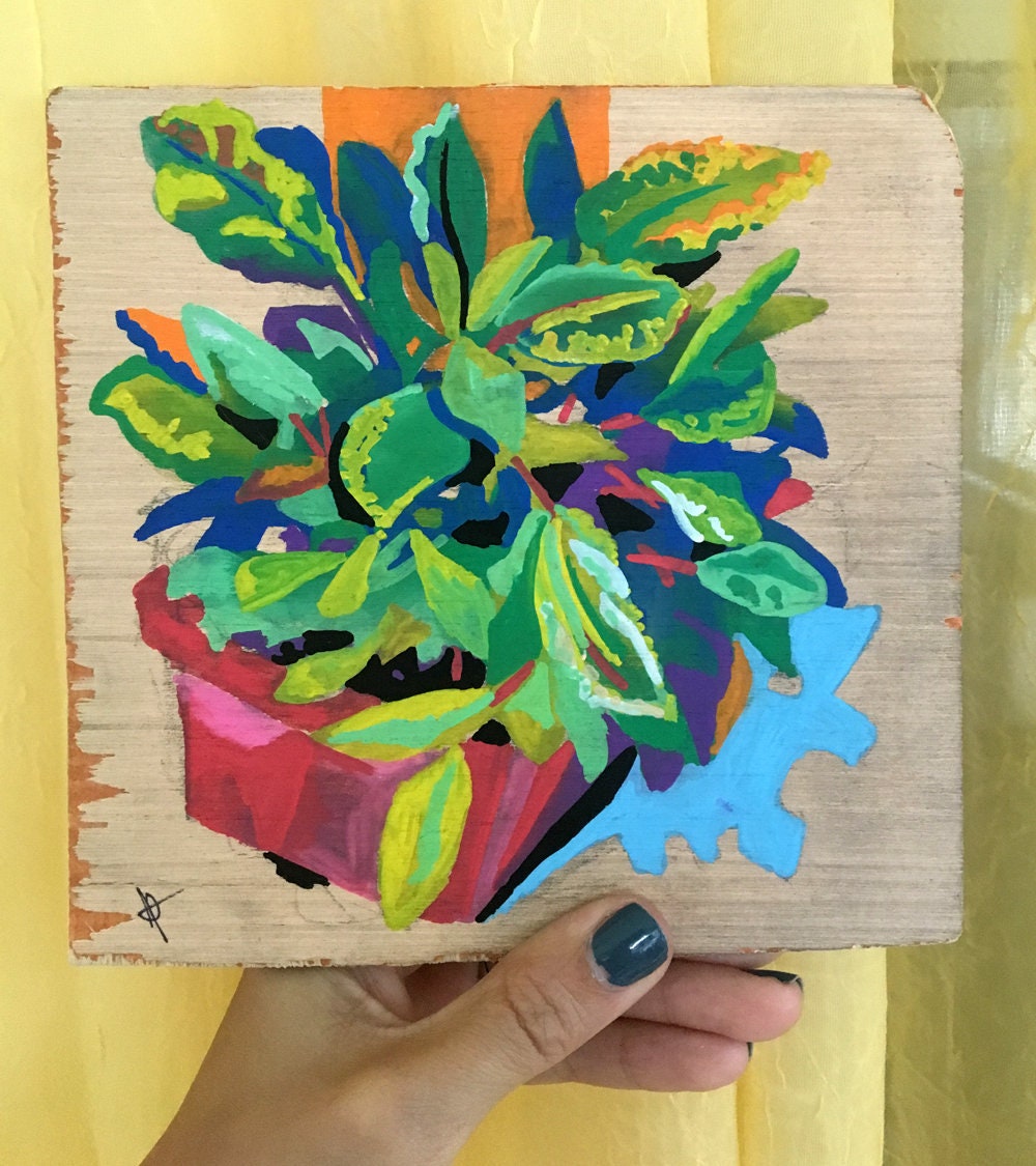 Plant Painting - Painting of Potted Plant - Gift for Gardener - Sage ...