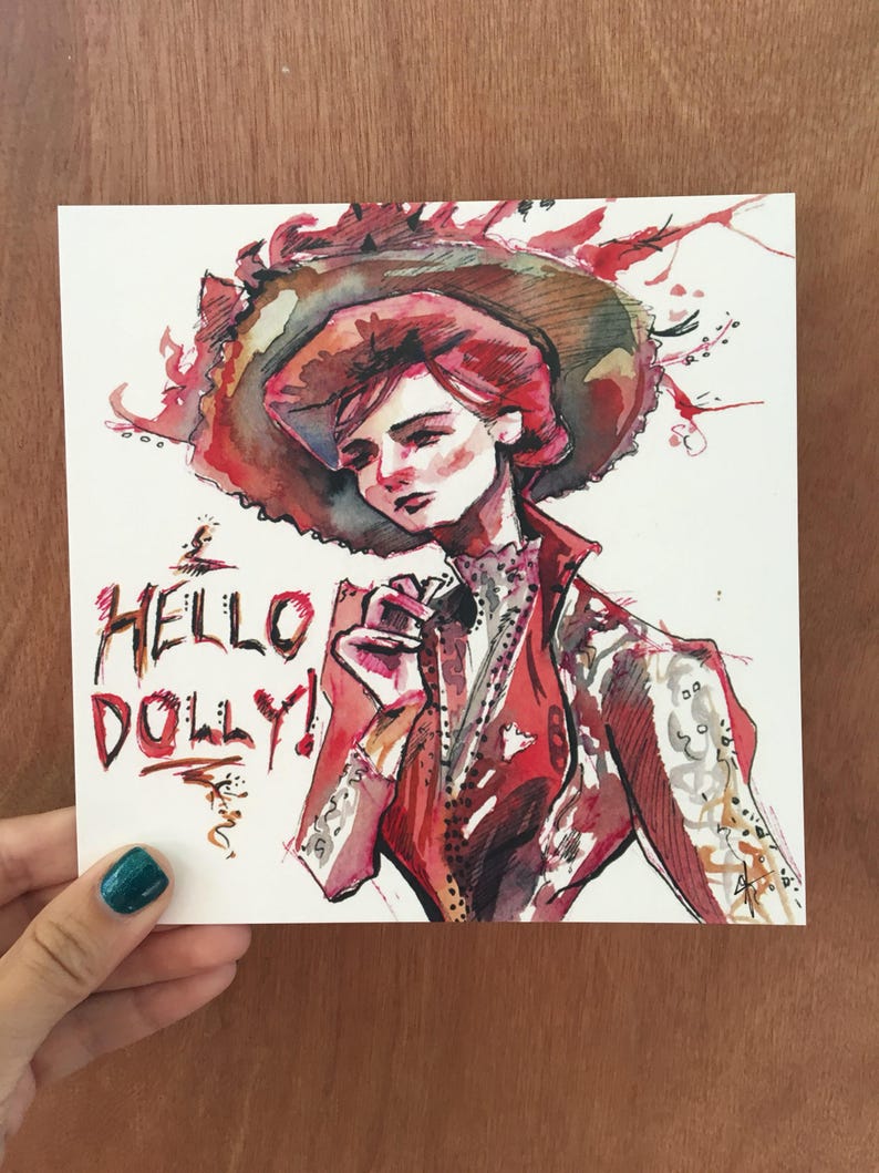 Hello Dolly - Print of Original Watercolor and Ink Painting by Jen ...