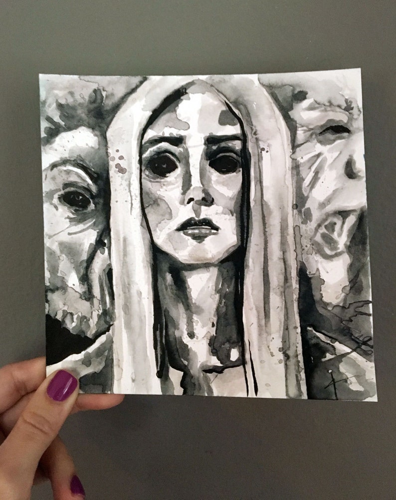 Scary Drawing of Ghost Woman Ink Horror Illustration the No Sleep ...