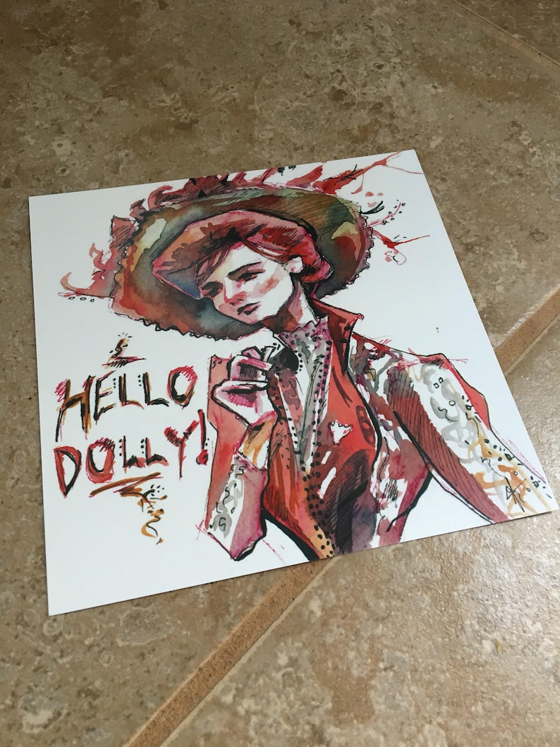 Hello Dolly - Print of Original Watercolor and Ink Painting by Jen ...