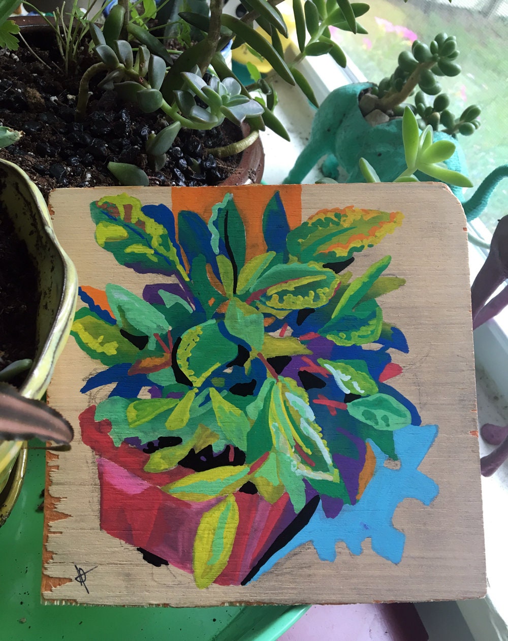 Plant Painting - Painting of Potted Plant - Gift for Gardener - Sage ...