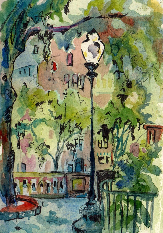 City Street Scene Drawing