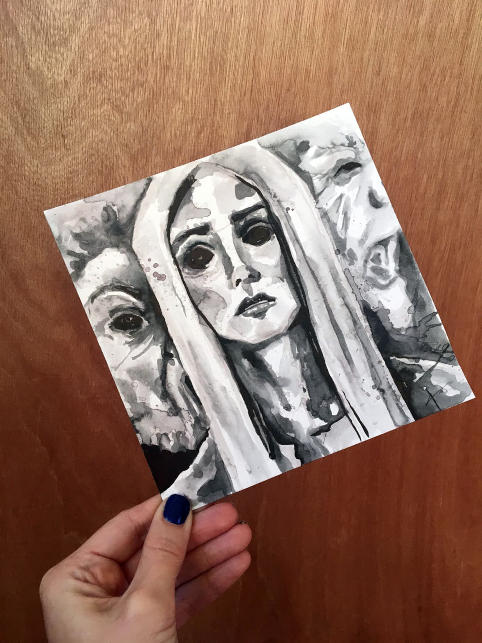 Scary Drawing of Ghost Woman Ink Horror Illustration the No Sleep ...